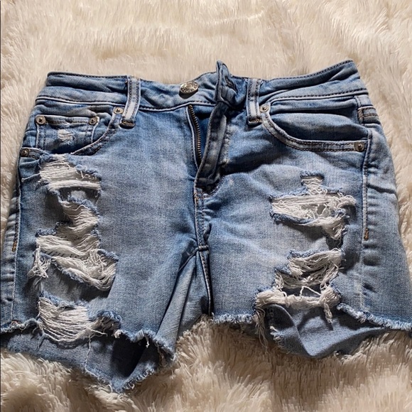 American Eagle Outfitters | Shorts | Light Blue Ripped Jean Shorts ...